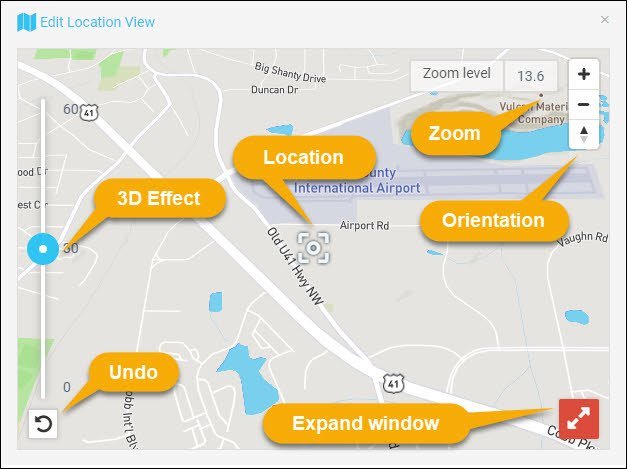 Map location view editor