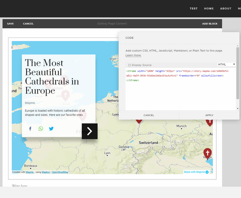 Embed Your Interactive Map In A Squarespace Website Mapme Embed Your Interactive Map In A Squarespace Website Mapme