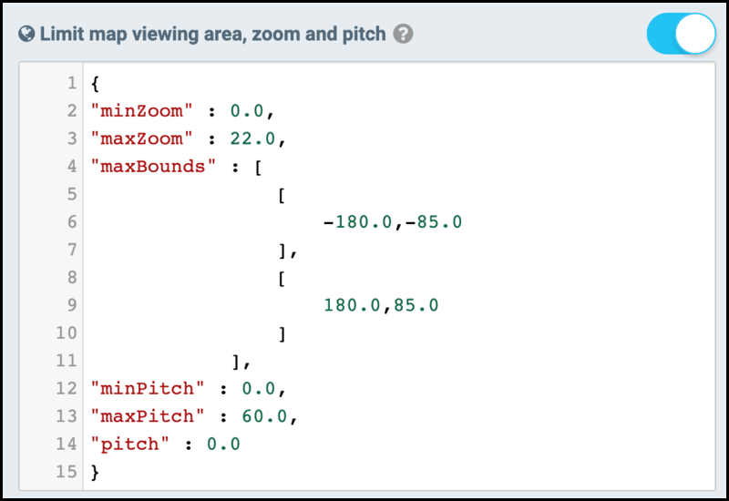 Limit the map viewing area and zoom level