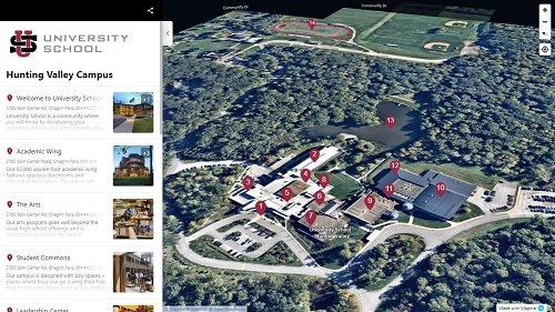 Create beautiful interactive maps for virtual tours of your campus