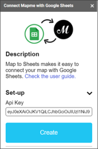 Connect Google Sheets and Mapme