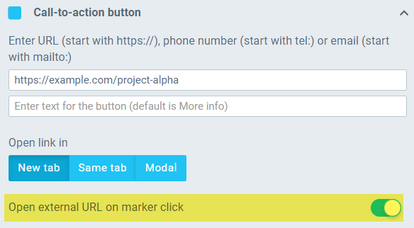 How to directly open a URL when clicking on a marker